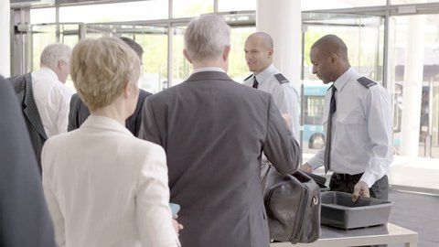 4k Airport Security Guards On Duty Stock Footage Video (100% Royalty ...