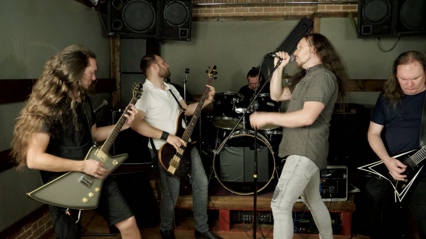 Musical Metal Band. Group of Stock Footage Video (100% Royalty-free ...