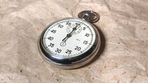 Vintage Stopwatch On Craft Paper Background Stock Footage Video (100% ...