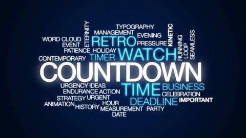 Countdown Animated Word Cloud Text Design Stock Footage Video (100% ...