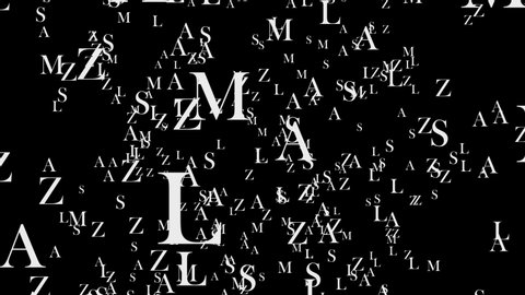 Multi Alphabet Text Animation On Black Stock Footage Video (100% ...