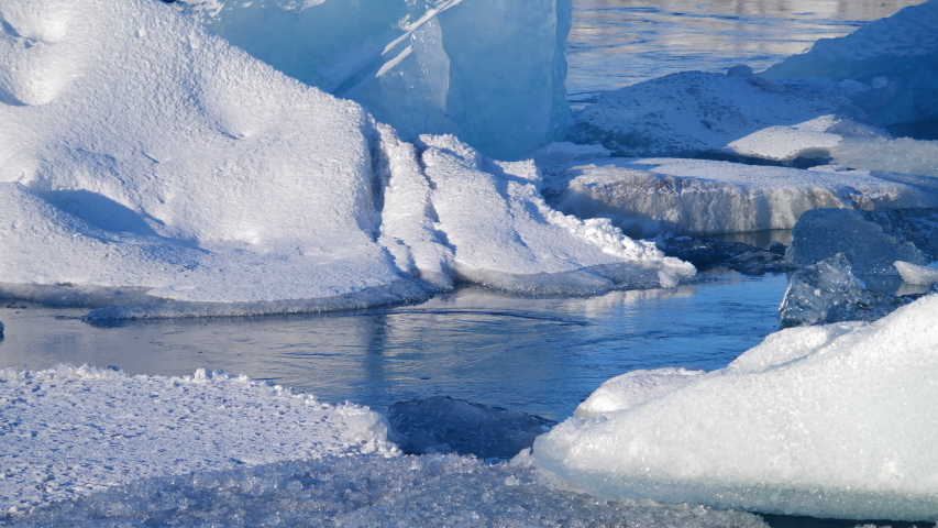 icebergs ice lake snow winter nature Stock Footage Video (100% Royalty ...