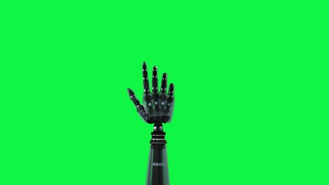 Digital Animation Robot Hand On Green Stock Footage Video (100% Royalty ...