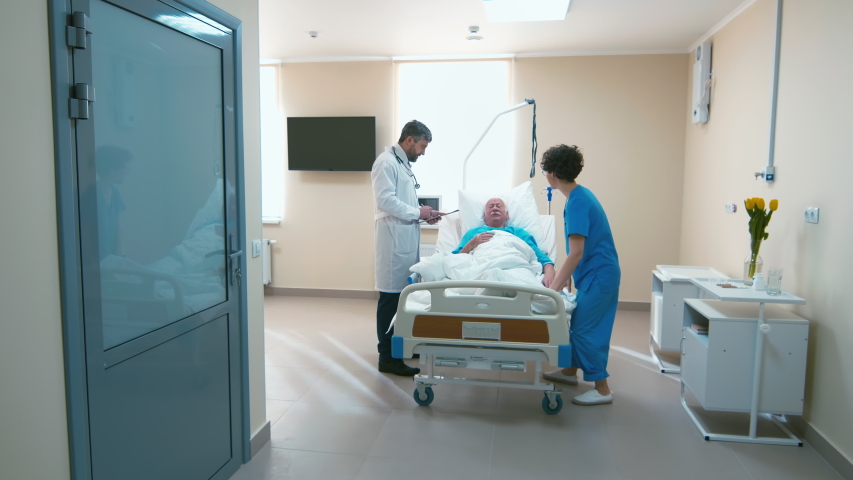Hospital Room Where Old Man Stock Footage Video (100% Royalty-free ...