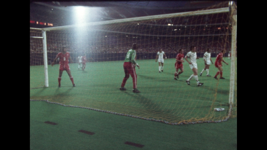 1970s soccer field shot behind goal Stock Footage Video (100% Royalty ...