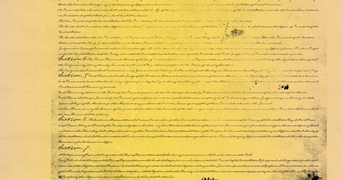 Digital Animation Written Constitution United States Stock Footage ...