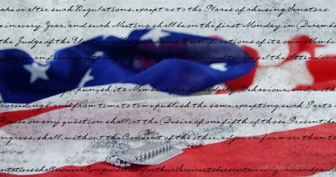Digital Animation Written Constitution United States Stock Footage ...