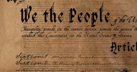 Digital Animation Written Constitution United States Stock Footage ...