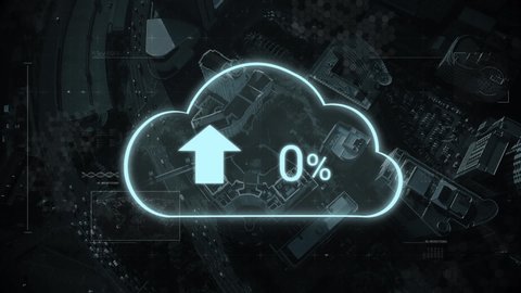 Digital Animation Uploading Files Through Cloud Stock Footage Video ...