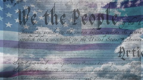 Digital Animation Written Constitution United States Stock Footage ...