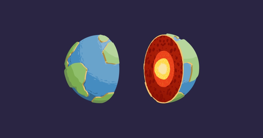 simple cartoon animation planet earth splitting Stock Footage Video ...