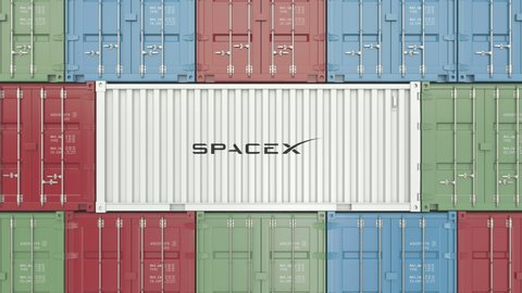 Cargo Container Spacex Corporate Logo Editorial Stock Footage Video ...
