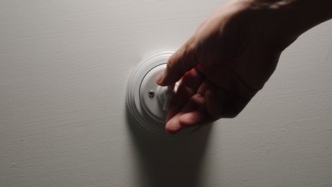 light off - male hand switch Stock Footage Video (100% Royalty-free ...
