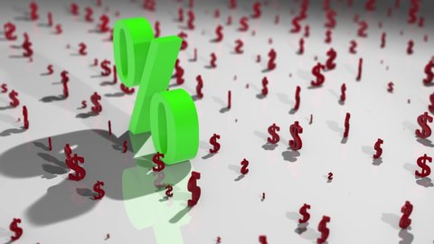Interest Rate Percent Symbol Fed Reserve Stock Footage Video (100% ...