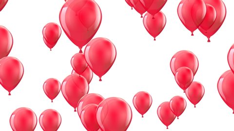 Red Pink Balloons Isolated On White Stock Vector (Royalty Free) 570065866