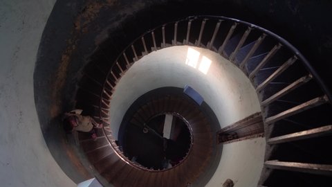Interior Top Down View Inside Lighthouse Stock Footage Video (100% ...