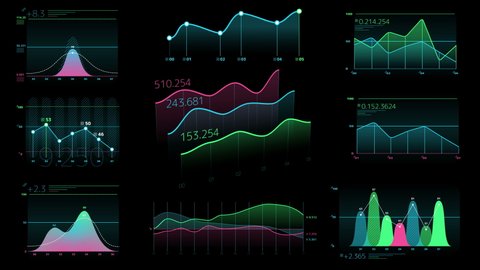 Decorative Infographics Linear Charts Stock Footage Video (100% Royalty ...