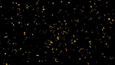 Gold Confetti Explosion Falling Down Green Stock Footage Video (100% ...