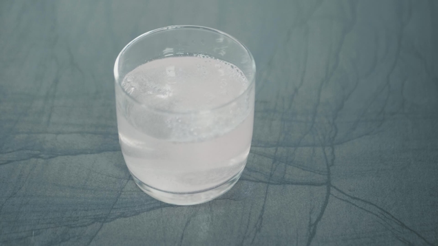 Reverse Effervescent Tablet Magnesium Dissolve Glass Stock Footage ...