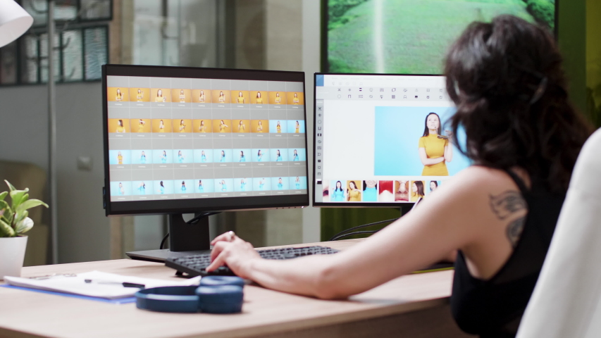 Over the Shoulder Shot of Stock Footage Video (100% Royalty-free ...