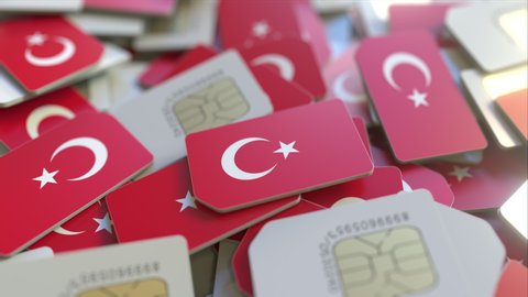 Multiple Sim Cards Flag Turkey Turkish Stock Footage Video (100% ...