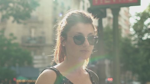 Attractive Cool Woman Turning Head Left Stock Footage Video (100% ...