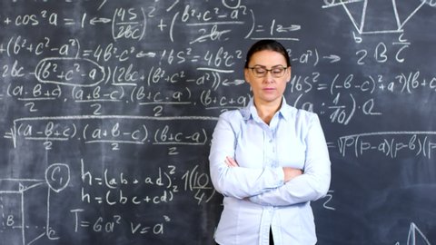 Dollyin Portrait Shot Smart Female Mathematician Stock Footage Video ...