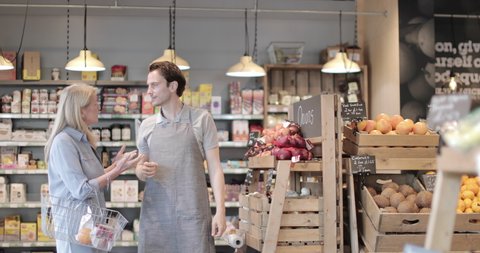 Customer Asking Help Grocery Store Stock Footage Video (100% Royalty ...