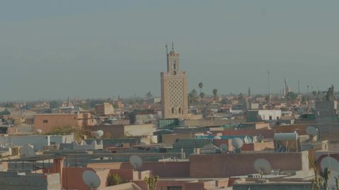 View Overlooking City Morocco Tall Famous Stock Footage Video (100% ...
