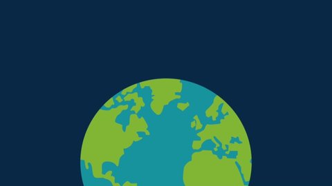 world movement cartoon globe spinning around Stock Footage Video (100% ...