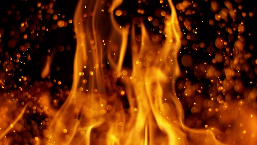 fire flames sparks super slow motion Stock Footage Video (100% Royalty ...