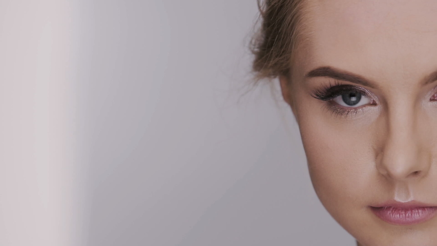 beauty woman portrait face camera movement Stock Footage Video (100% ...