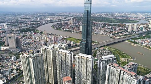 Aerial Cityscape View Saigon Hcmc Vietnam Stock Footage Video (100% ...
