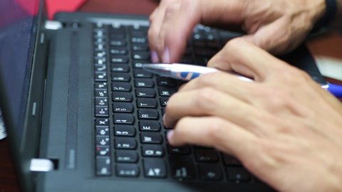 cinematic close hands typing code on Stock Footage Video (100% Royalty ...