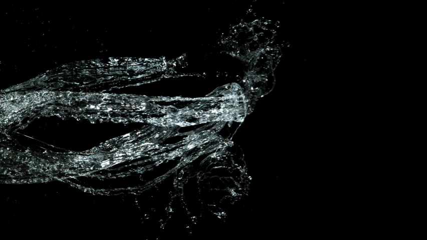 water splashing implosion 4k on black Stock Footage Video (100% Royalty ...