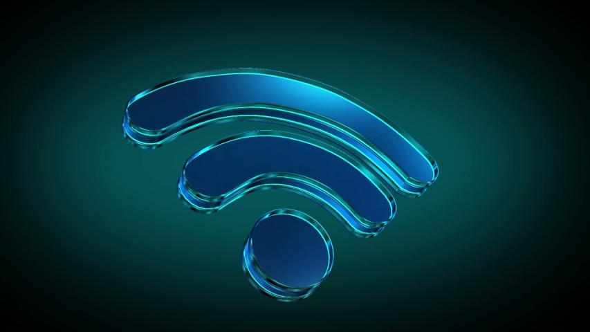 icon connection to the wifi point with a changing level of signal ...