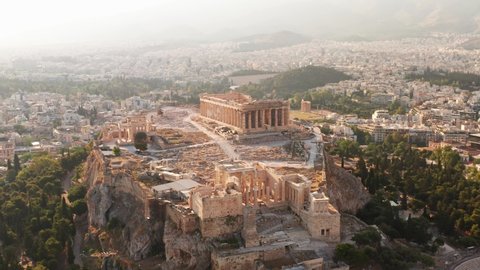 Greece Acropolis City Athens Parthenon Symbol Stock Footage Video (100% Royalty-free) 1032528263 ...