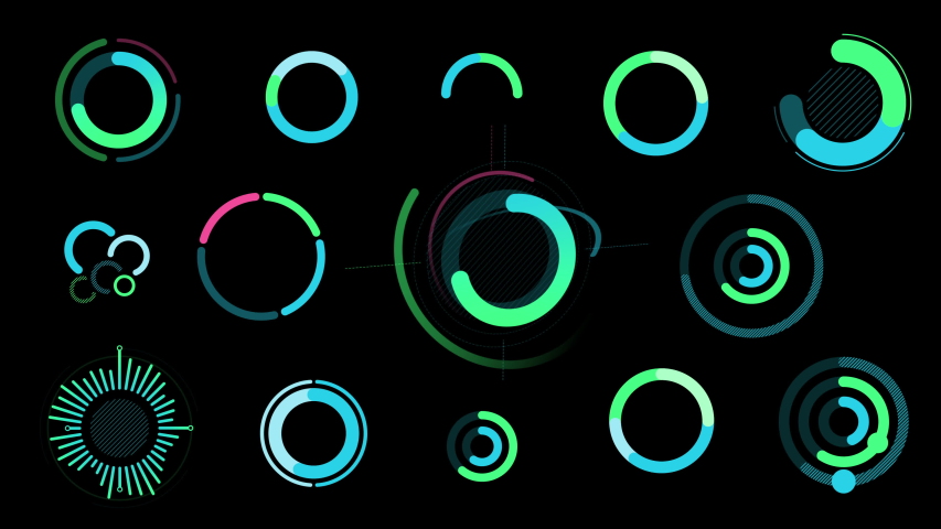 set infographics circle graphs charts Stock Footage Video (100% Royalty ...