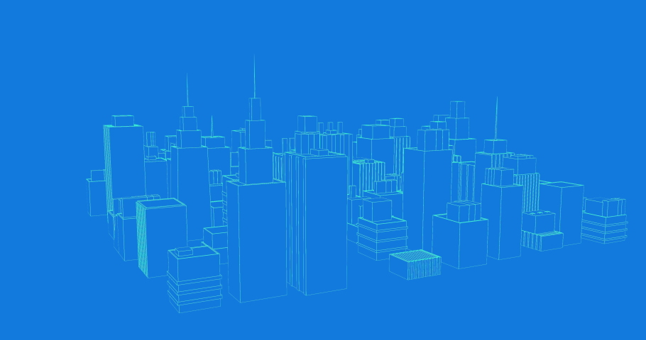 Digital Animation of Virtual Buildings Stock Footage Video (100% ...