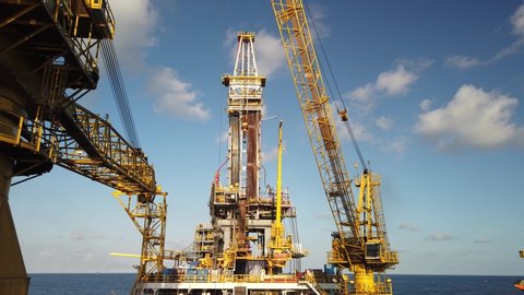 Offshore Oil Gas Rigs Working Delivering Stock Photo 1402650254 ...