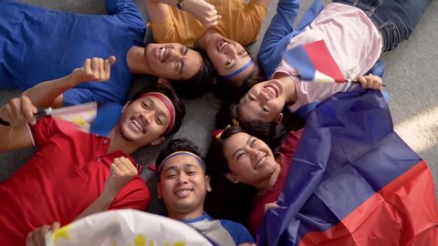 Filipino Group People Holding Philippines Flag Stock Footage Video (100 ...
