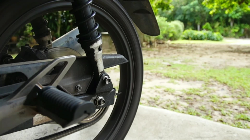 underbone mopeds motorcycles rear wheels high Stock Footage Video (100% ...
