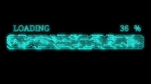 Blue Glowing Neon Loading Bar Circuit Stock Footage Video (100% Royalty ...