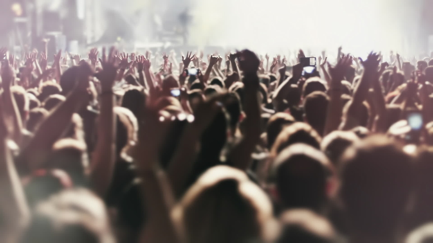 night rock concert front row crowd Stock Footage Video (100% Royalty ...