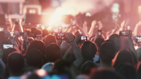 Iconic Night Rock Concert Front Row Stock Footage Video (100% Royalty ...