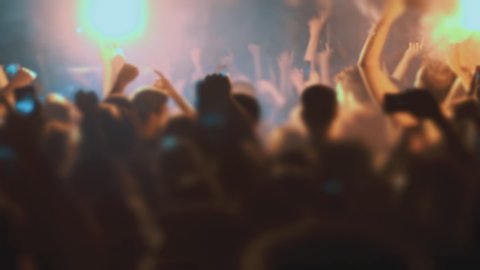 Enthusiastic Front Row Crowd Cheering Hands Stock Footage Video (100% ...