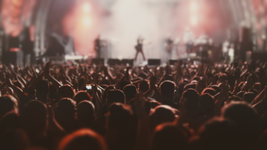 night rock concert front row crowd Stock Footage Video (100% Royalty ...