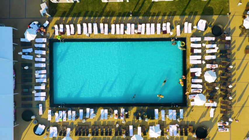 aerial top view open pool people Stock Footage Video (100% Royalty-free ...