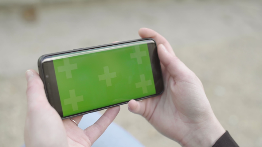 close-up smartphone green screen sitting on Stock Footage Video (100% ...