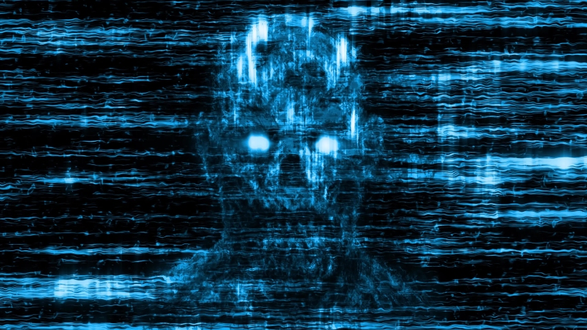 Evil Neon Skull Abstraction from Stock Footage Video (100% Royalty-free ...